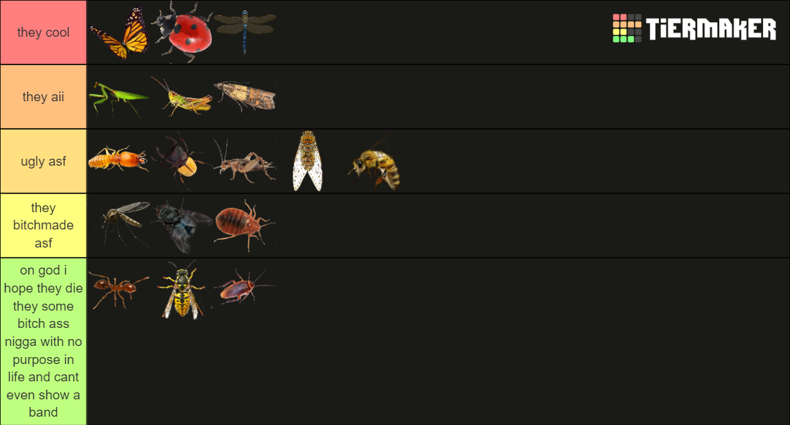 Insects Tier List (Community Rankings) - TierMaker