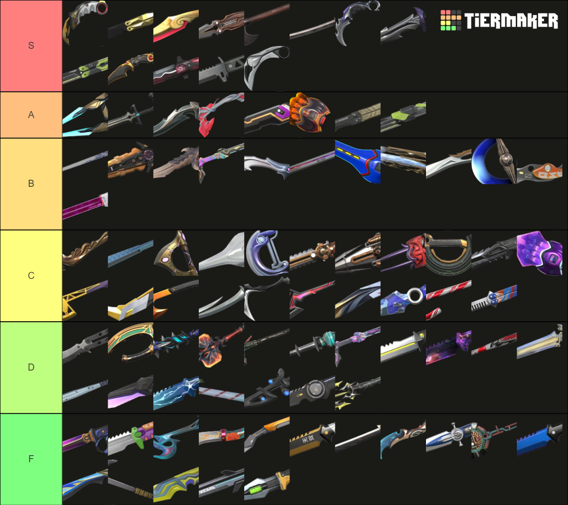 Valorant Knife Skins (July 2023) Tier List (Community Rankings) - TierMaker