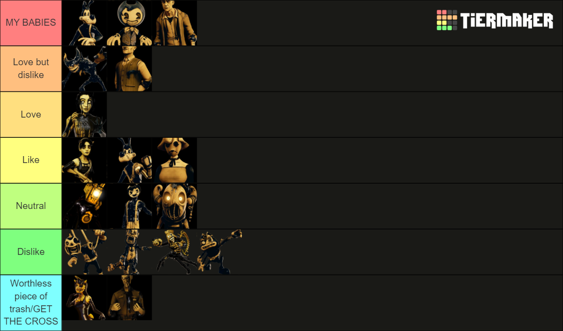 Ranking Bendy Characters Tier List (Community Rankings) - TierMaker
