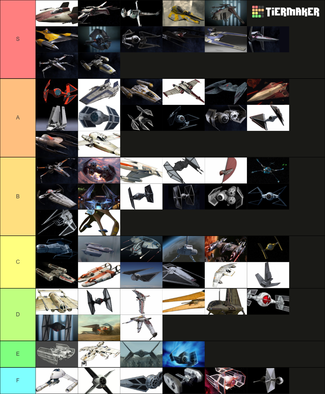 Star Wars Starfighters Tier List (Community Rankings) - TierMaker