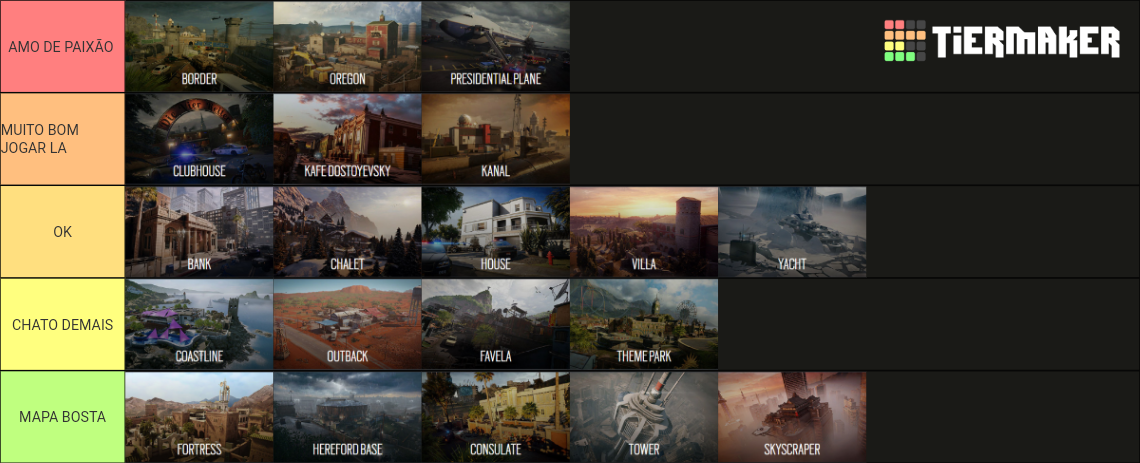 Rainbow Six Siege Maps Tier List (Community Rankings) - TierMaker