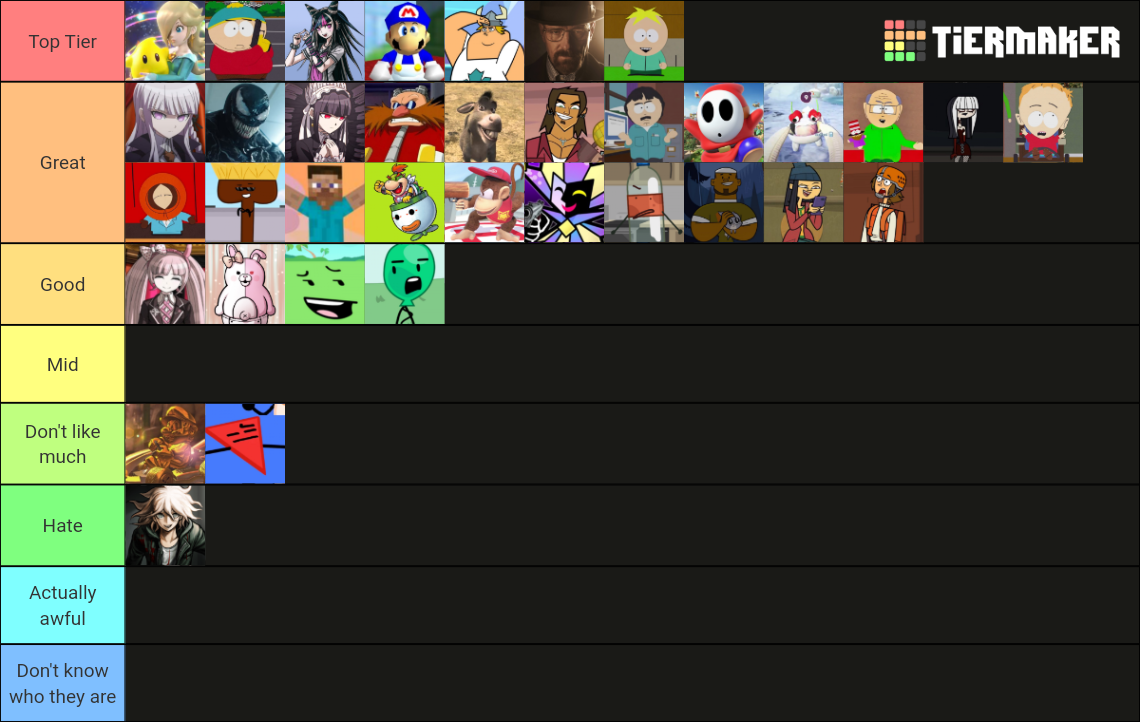 Random Character Voting S6 Tier List (Community Rankings) - TierMaker Random Character Voting S6 Tier List (Community Rankings) - TierMaker