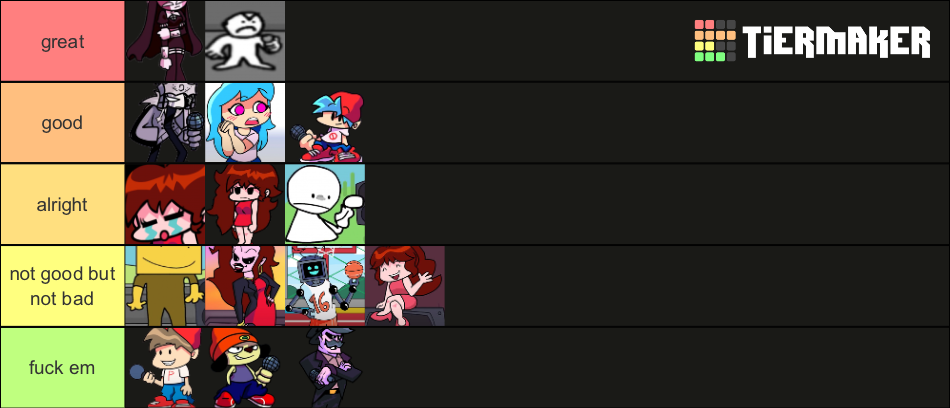 fnf logic character Tier List (Community Rankings) - TierMaker