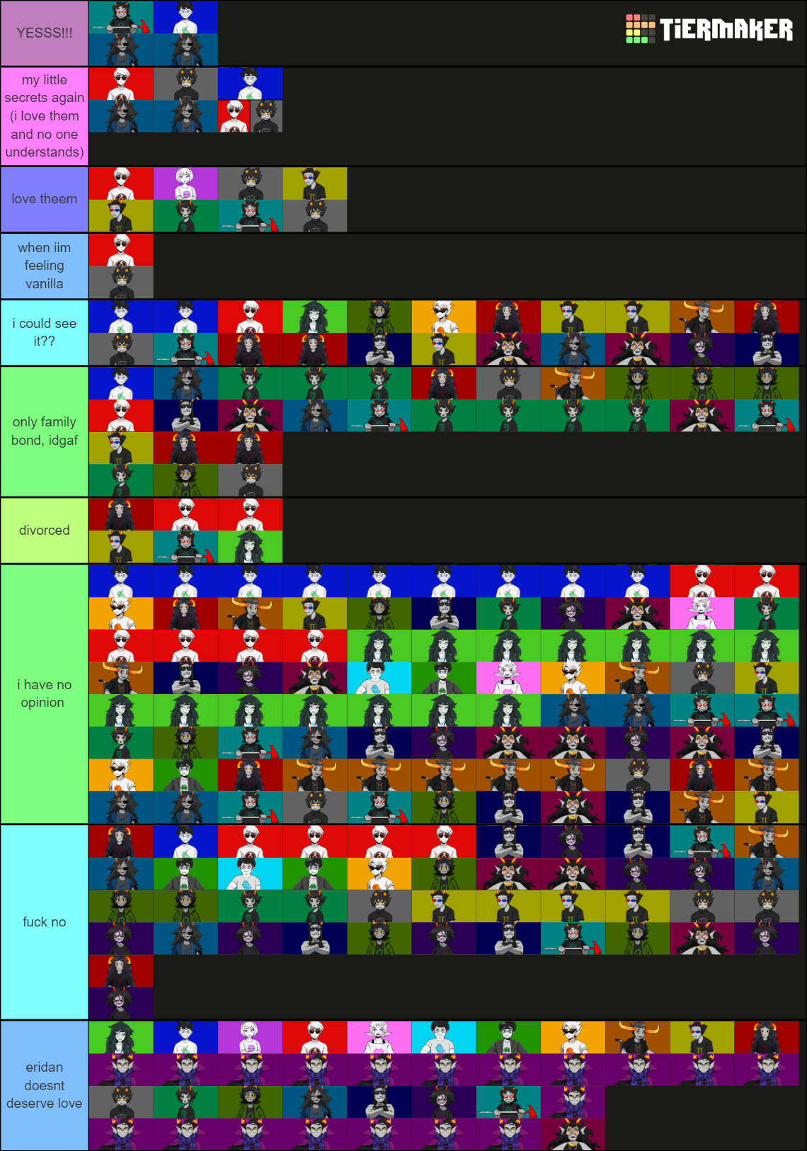 homestuck ship Tier List (Community Rankings) - TierMaker