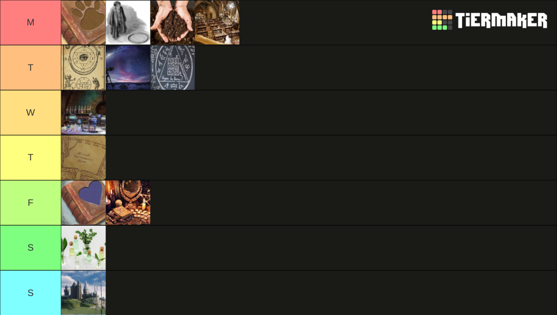 Harry Potter Shifting Script - Hogwarts Class Schedule Tier List ...