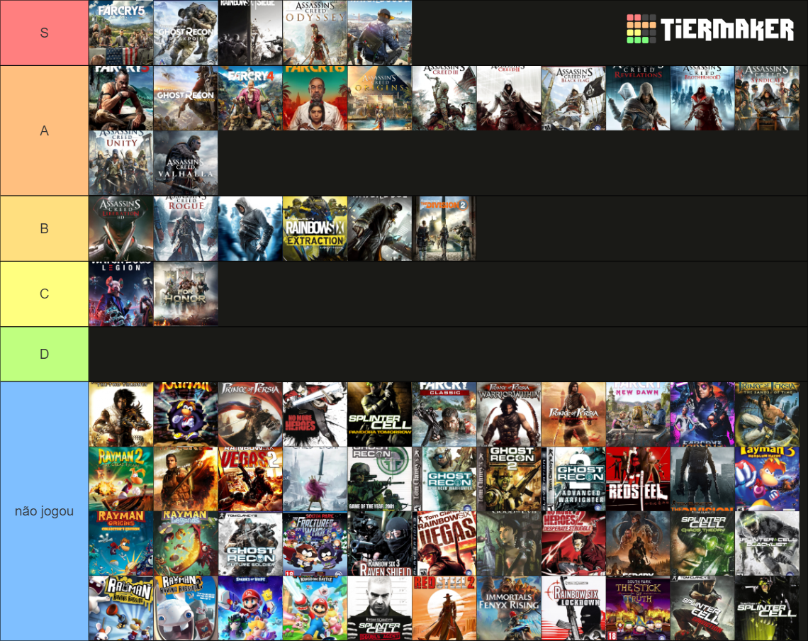 Ubisoft Games Tier List (Community Rankings) - TierMaker
