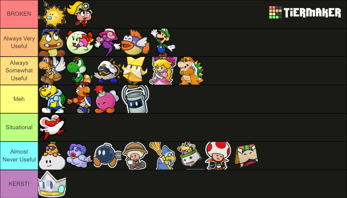 Paper Mario Partners, Pixls, and Companions Tier List (Community ...