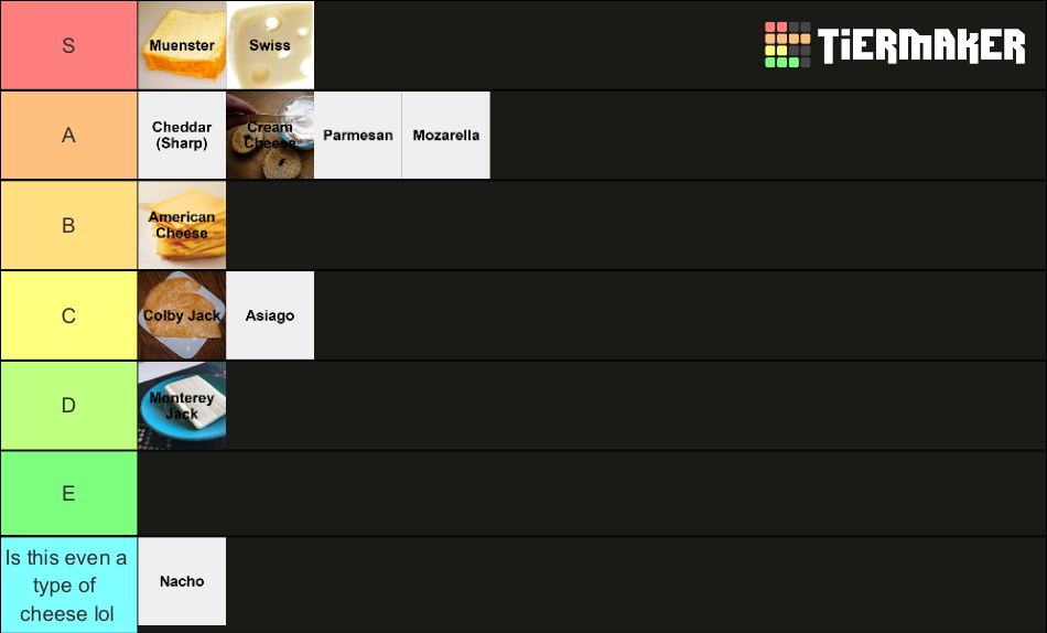 Cheese Tier List (Community Rankings) - TierMaker