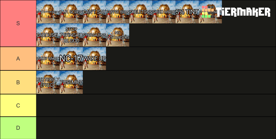 Astroworld travis scott album Tier List (Community Rankings) - TierMaker
