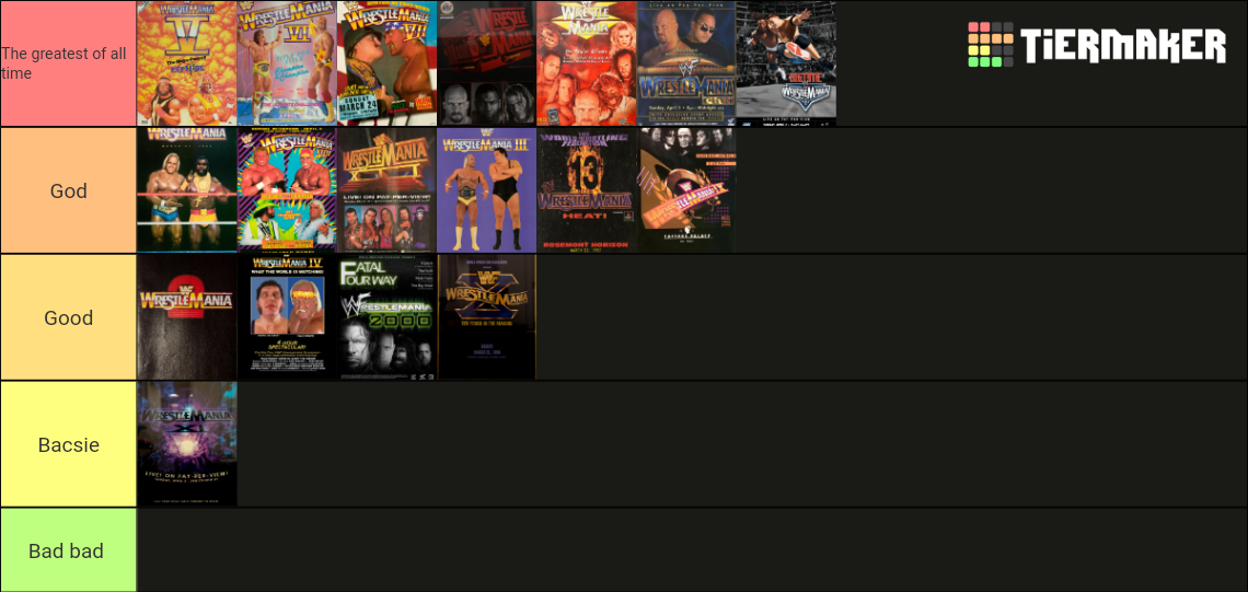 WWE WWF Event Posters Tier List (Community Rankings) - TierMaker