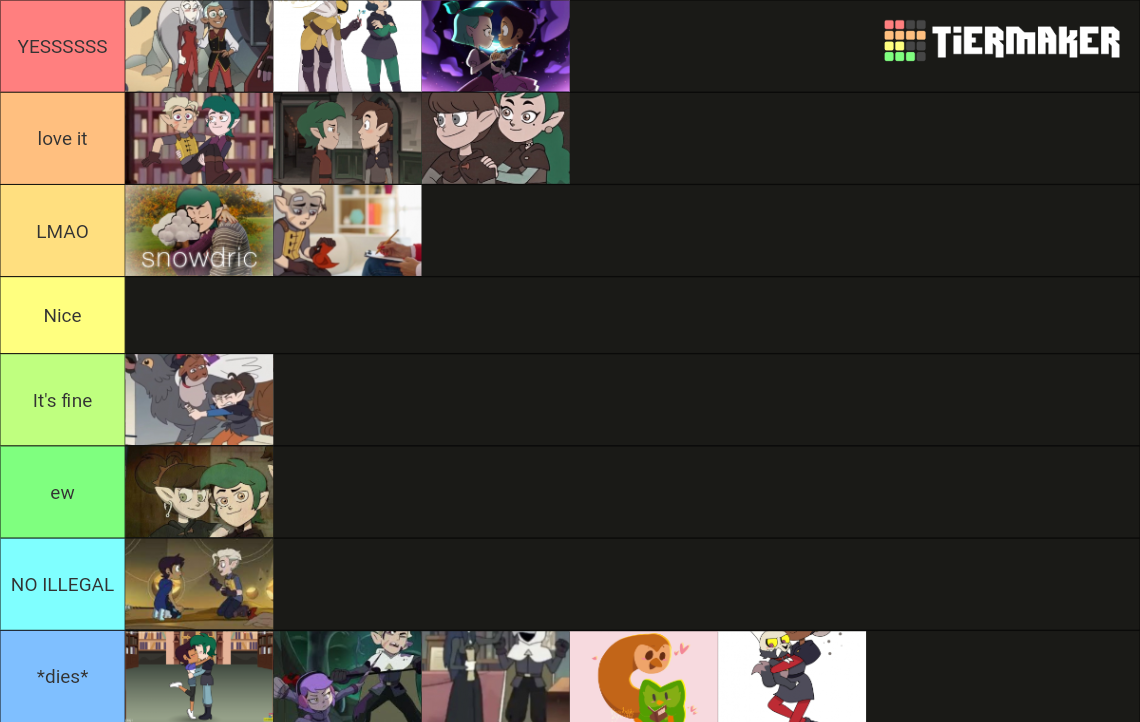 Owl house ships(TOH SHIPs) Tier List (Community Rankings) - TierMaker