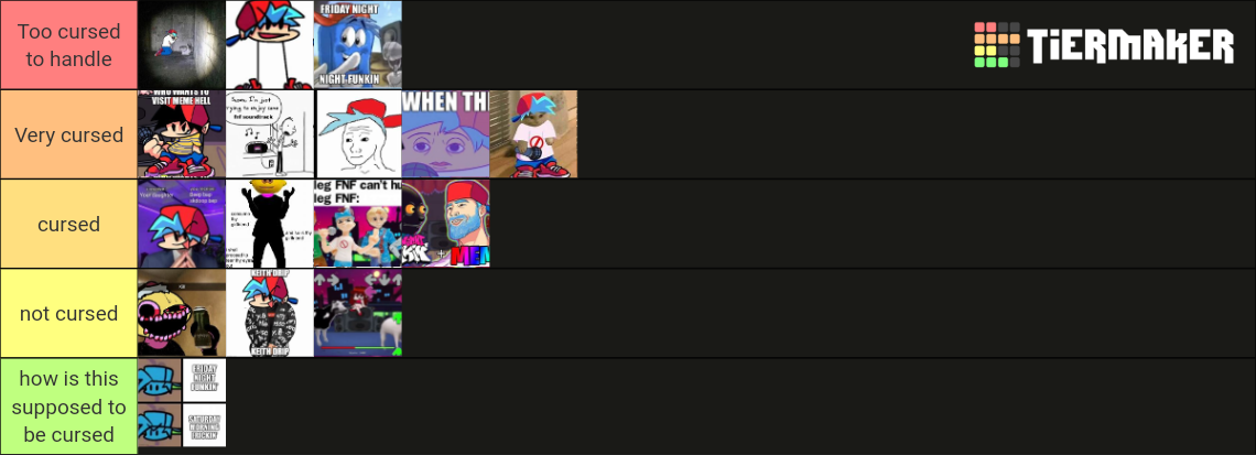 Cursed FNF Memes Tier List (Community Rankings) - TierMaker