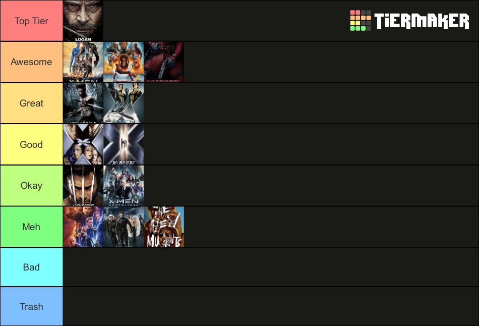 X-Men Movie Tier List (Community Rankings) - TierMaker