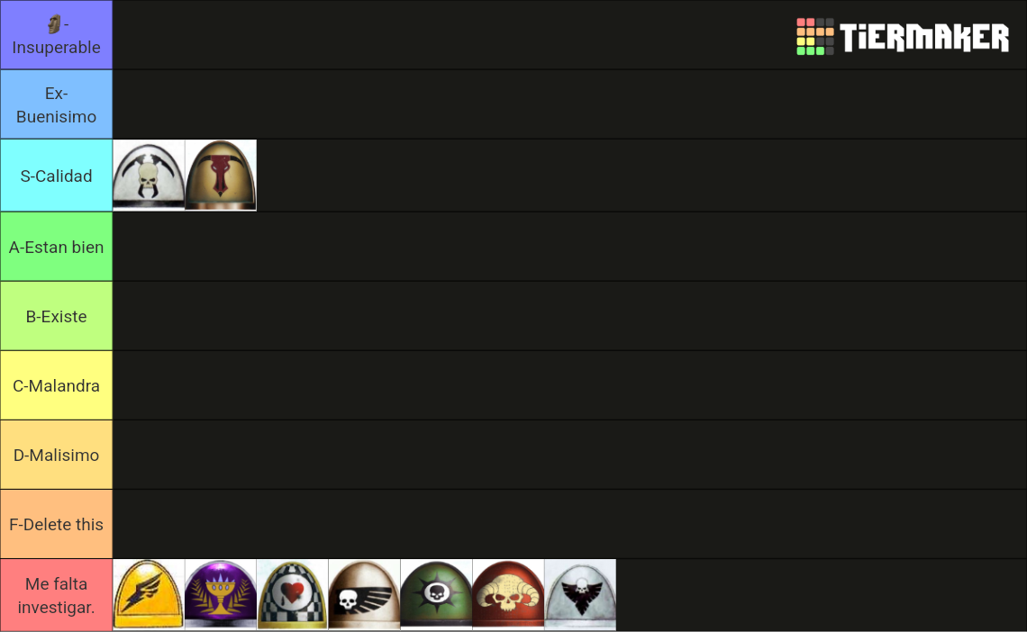 Capitulos de Marines Tier List (Community Rankings) - TierMaker