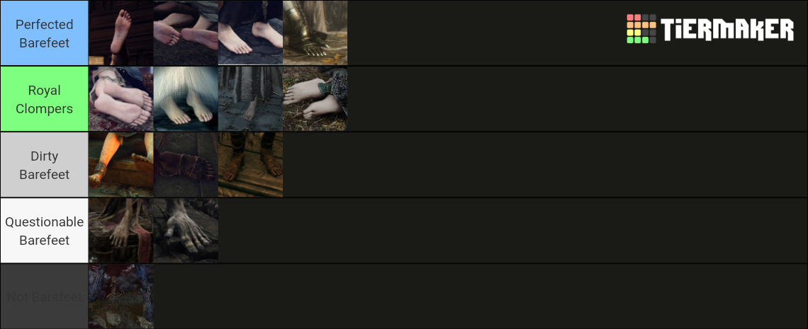 Souls Feet Tier List (Community Rankings) - TierMaker