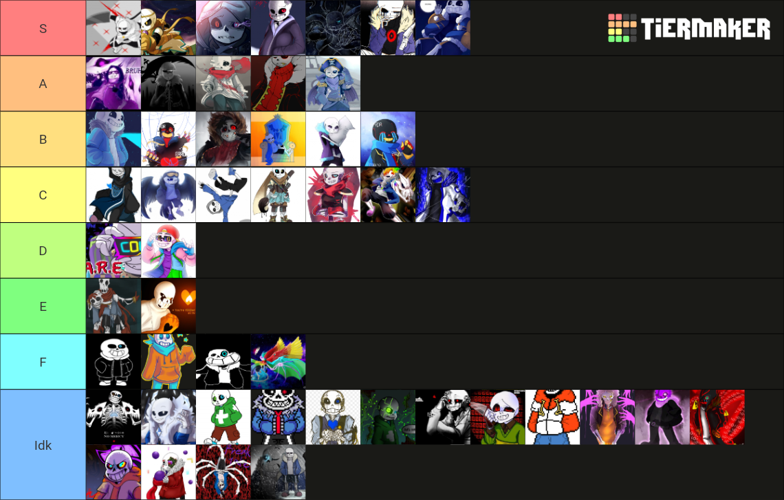 AU Papyrus/Sans List Tier List (Community Rankings) - TierMaker