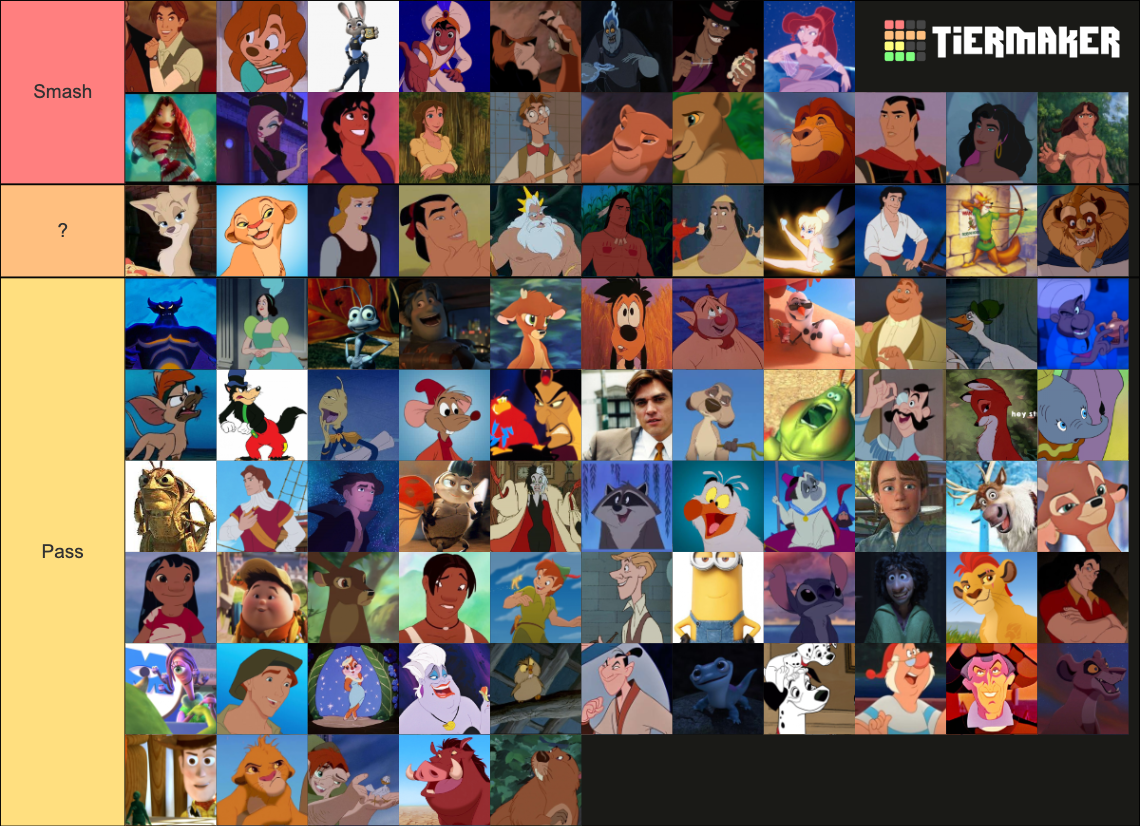 Disney Smash or Pass Tier List (Community Rankings) - TierMaker
