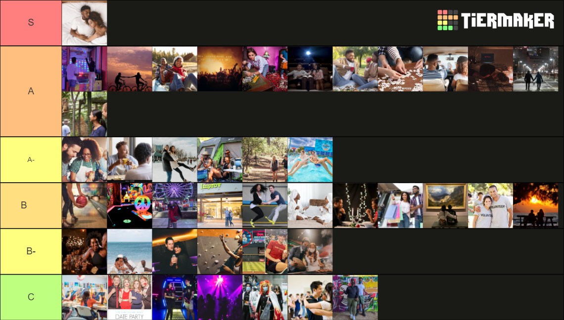 Date Night Ideas! Tier List (Community Rankings) - TierMaker