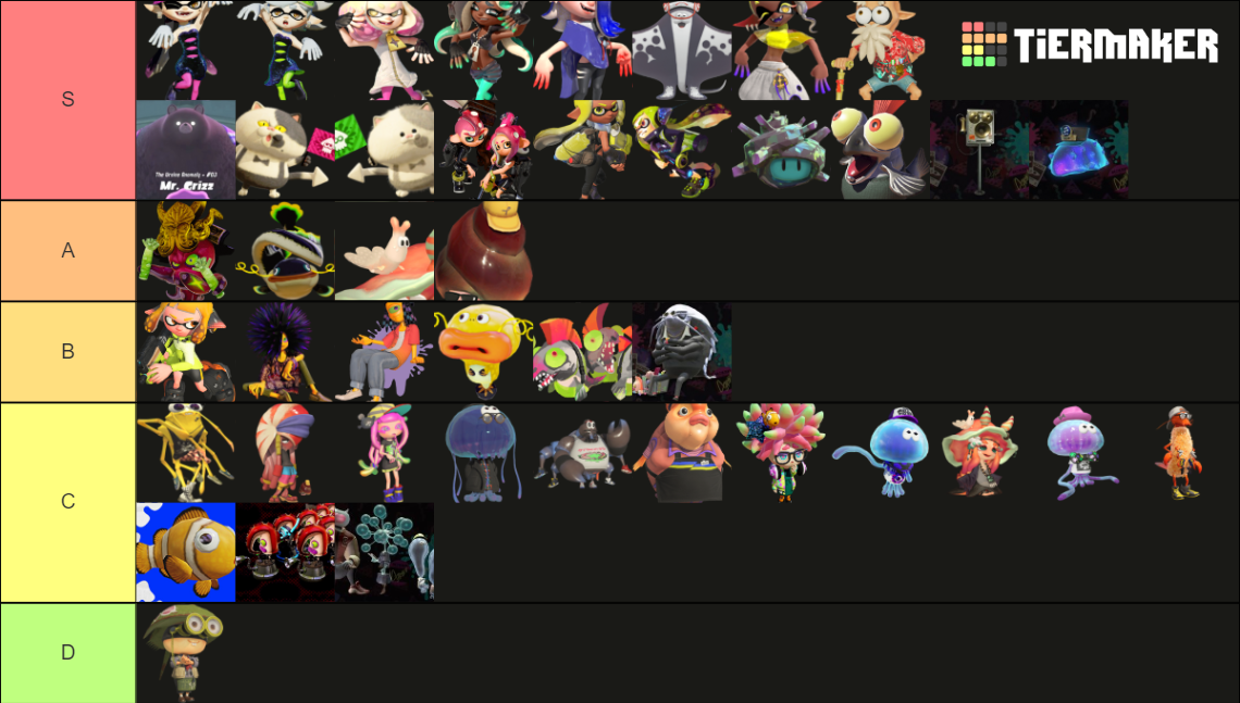 All Splatoon Characters Tier List (Community Rankings) - TierMaker