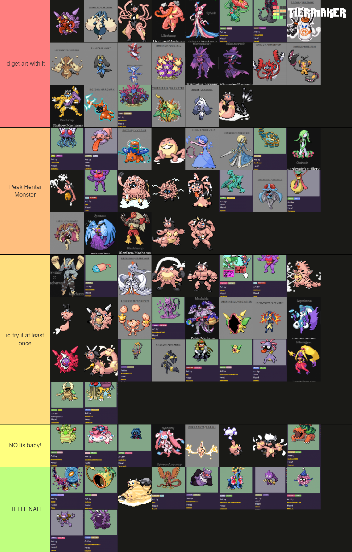 Pokemon Fusion Smash or Pass Tier List (Community Rankings) - TierMaker