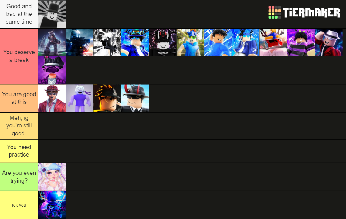 Roblox GFX Artists Tier List (Community Rankings) - TierMaker