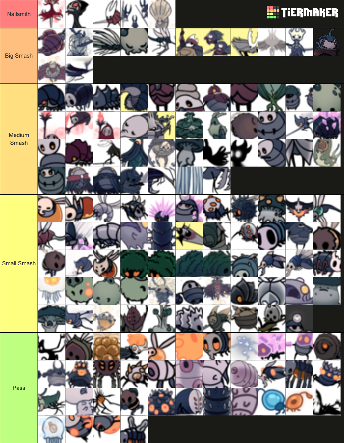 Smash or Pass with Hollow Knight Enemies Tier List (Community Rankings ...