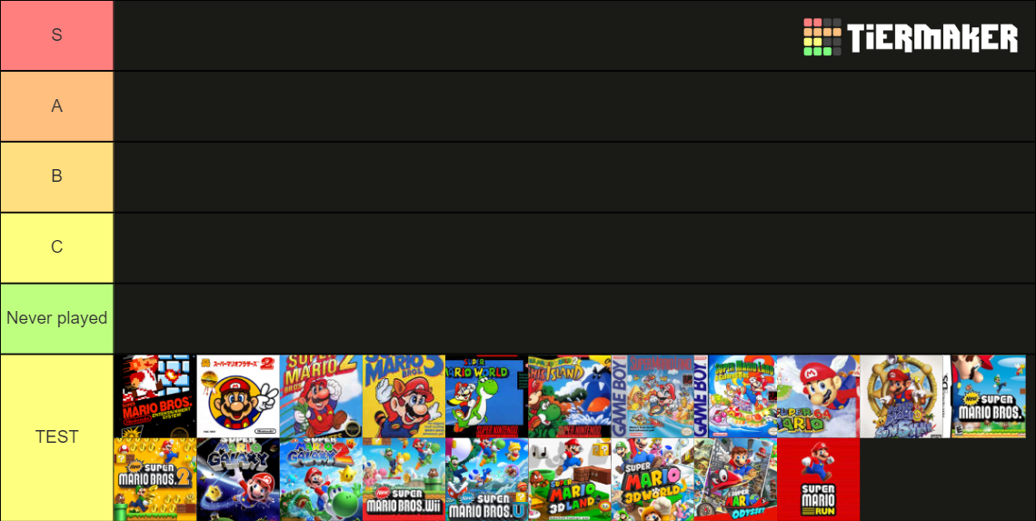 Super Mario Games Tier List (Community Rankings) - TierMaker