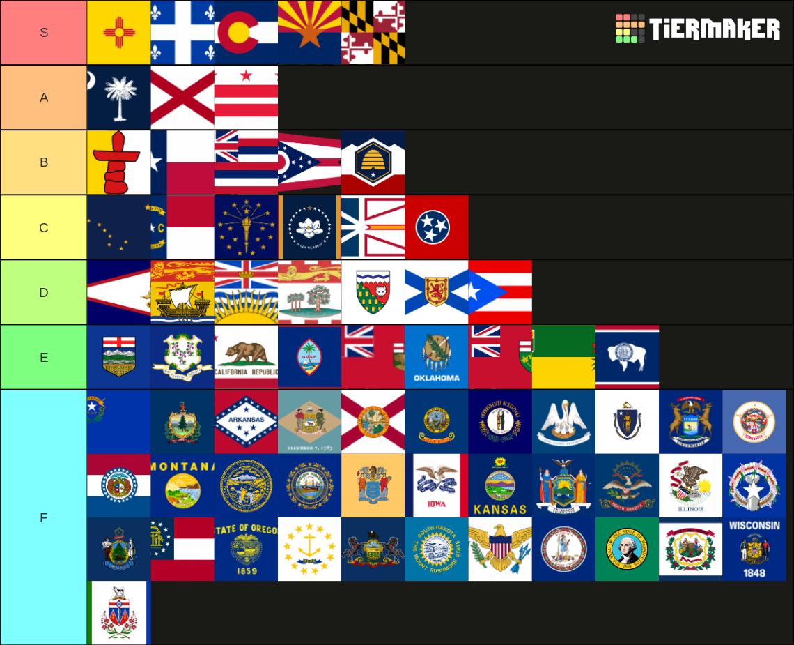 North American Flags (US and Canada 2023) Tier List (Community Rankings ...