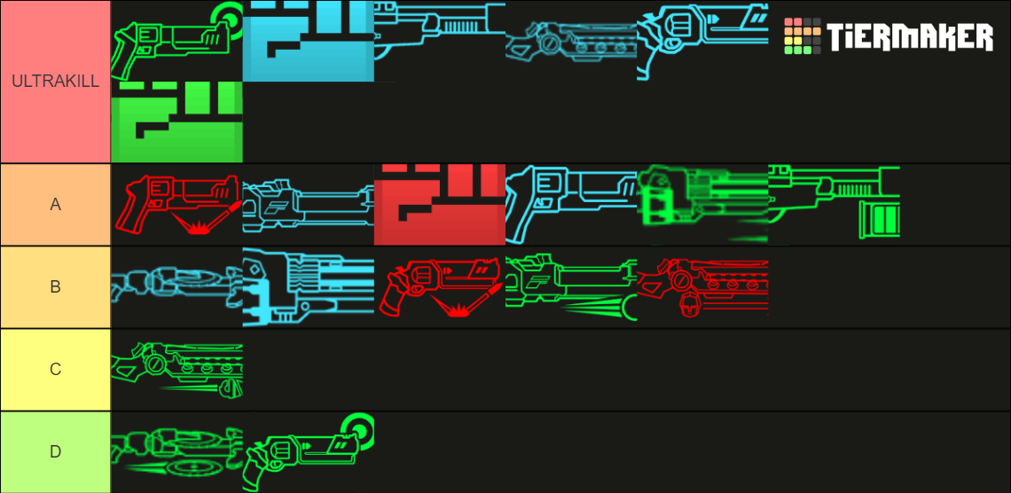 ULTRAKILL All Weapons (Including Sharpshooter) Tier List (Community ...