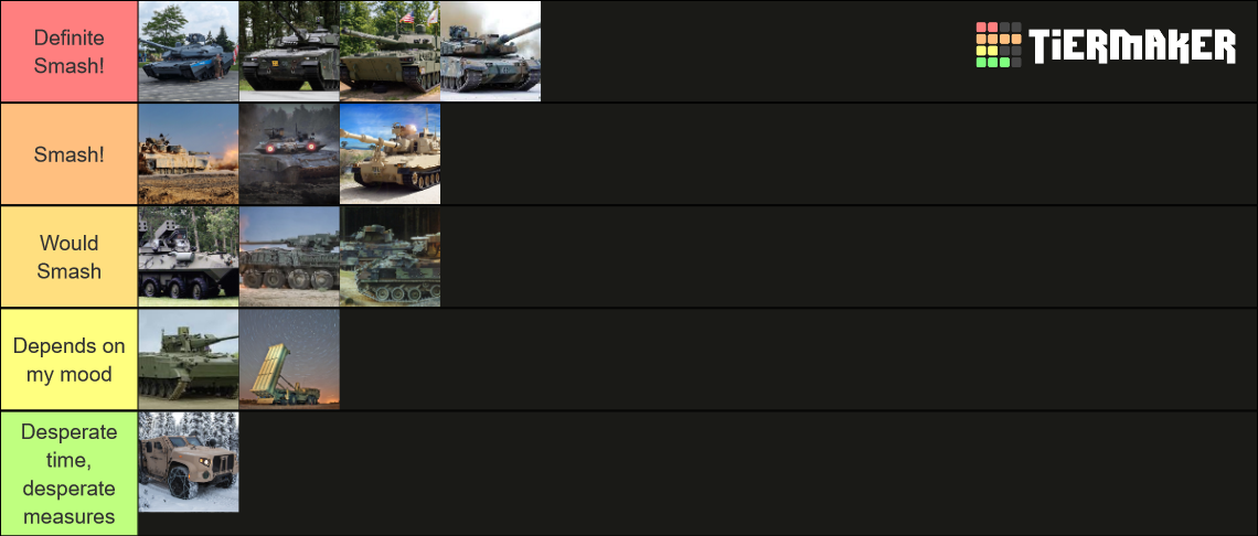 Military Vehicles I would smash Tier List (Community Rankings) - TierMaker