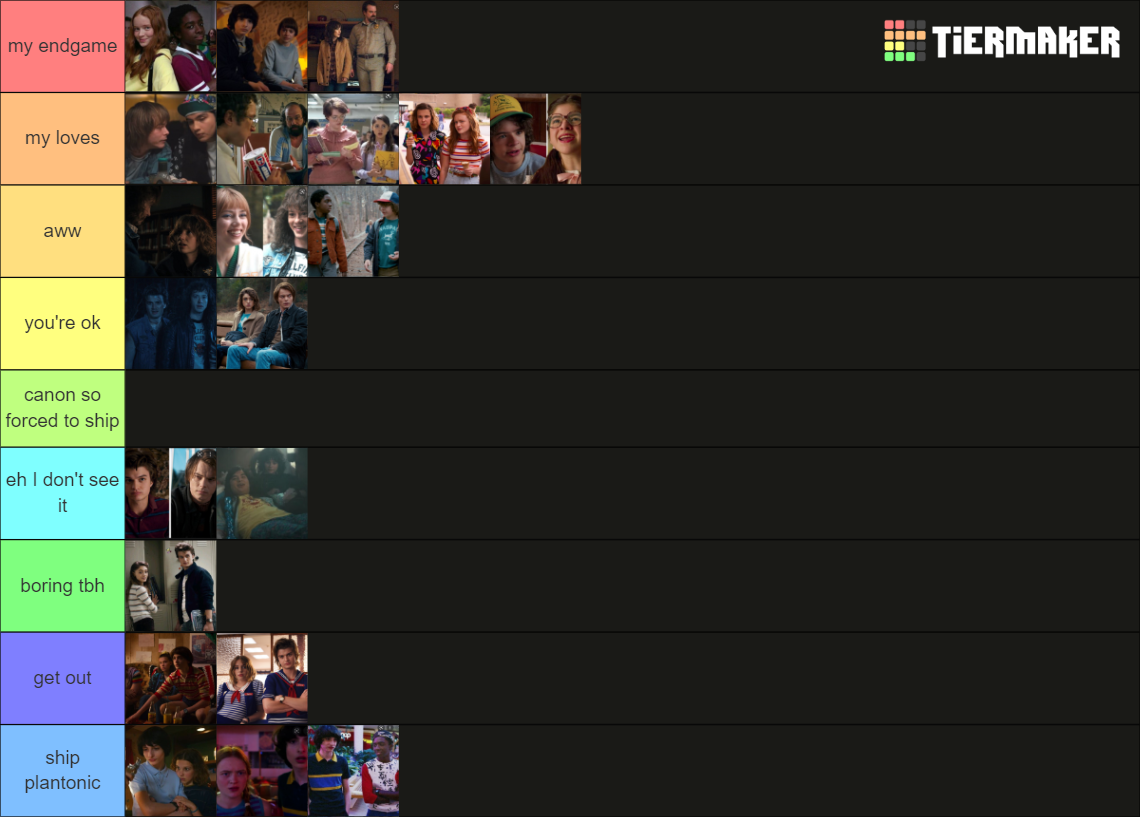 rank stranger things ships Tier List (Community Rankings) - TierMaker