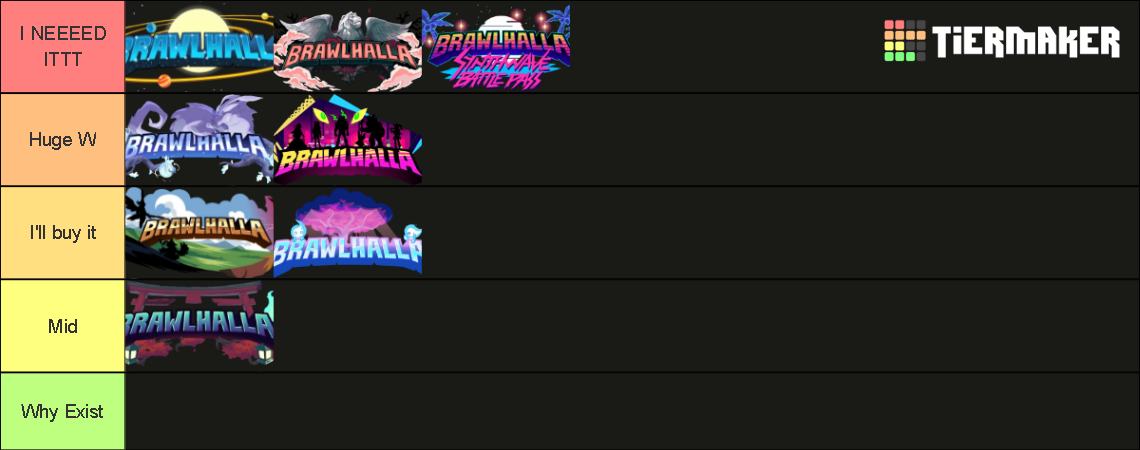 Brawlhalla Battle Passes Tier List (Community Rankings) - TierMaker