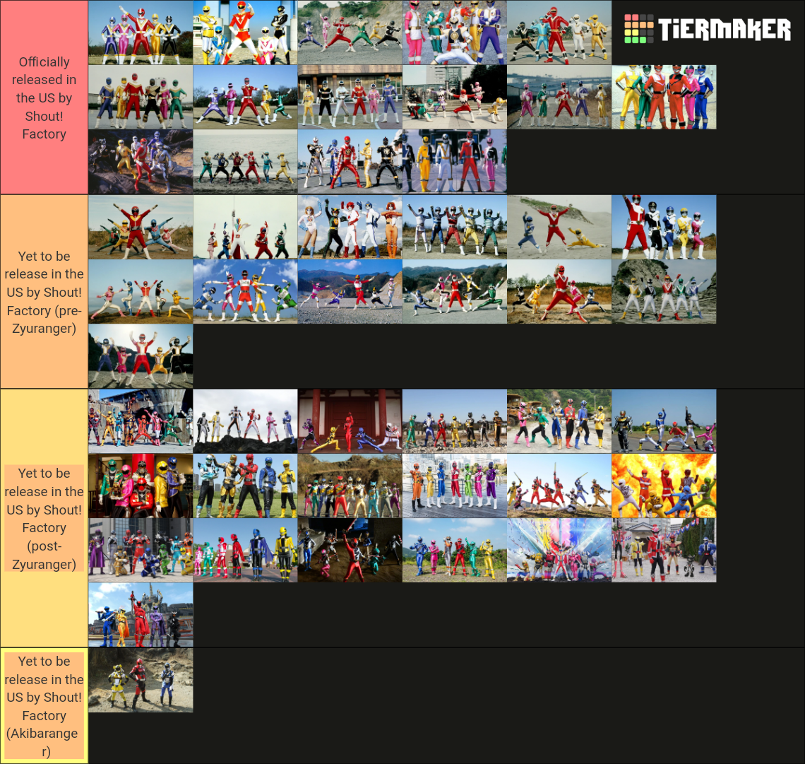 Super Sentai Season Tier List (Community Rankings) - TierMaker