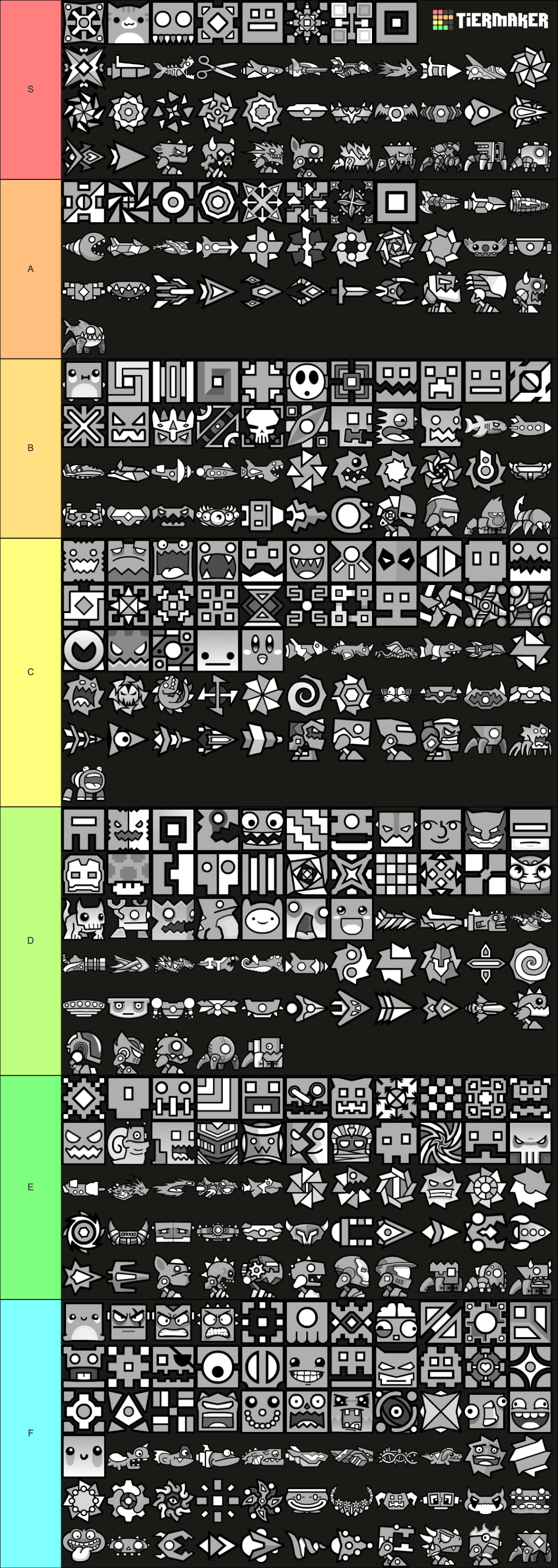 All Geometry Dash Icons Tier List (Community Rankings) - TierMaker