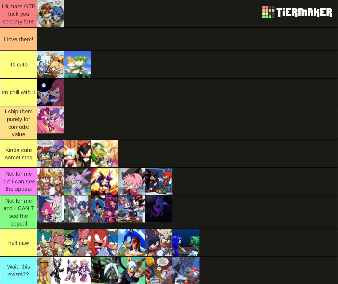 Sonic Ships Ranking Tier List (Community Rankings) - TierMaker