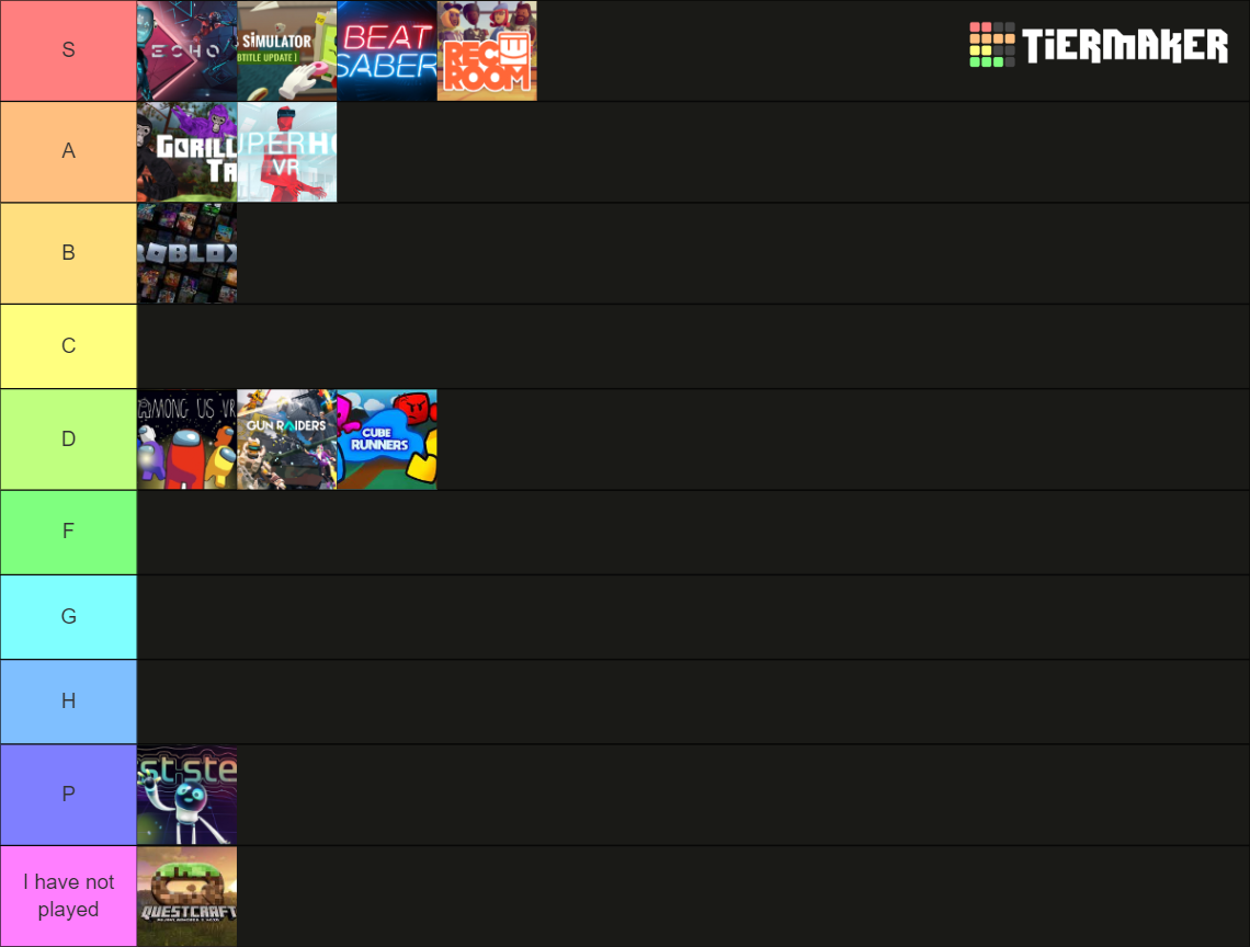 VR Gamer Tier List (Community Rankings) - TierMaker