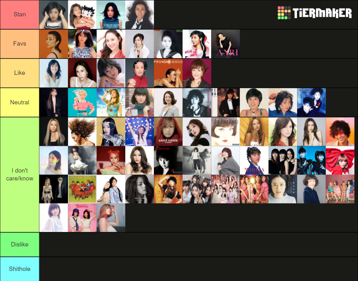 Asian Pop Divas (e Divos) Tier List (Community Rankings) - TierMaker
