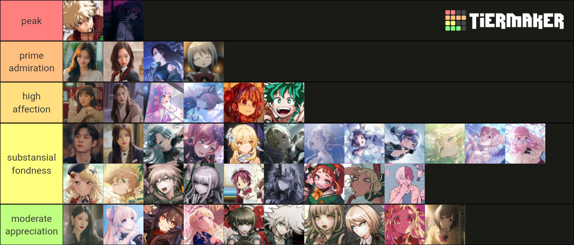 my favorite characters Tier List (Community Rankings) - TierMaker