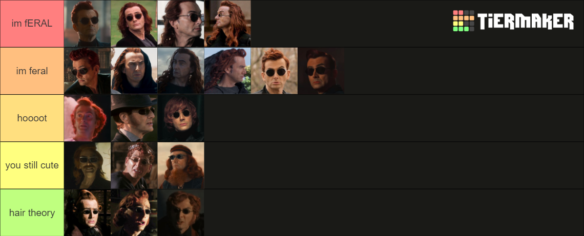 Good Omens ALL Crowley's hairstyles (2023) Tier List (Community ...