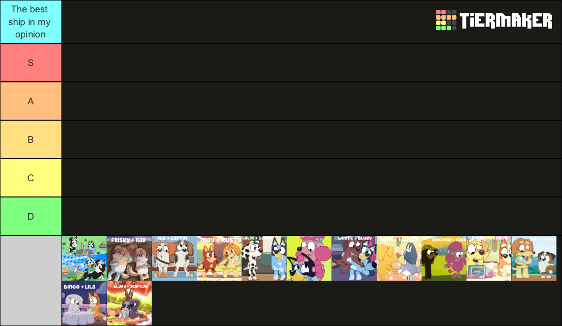 Bluey ships Tier List (Community Rankings) - TierMaker