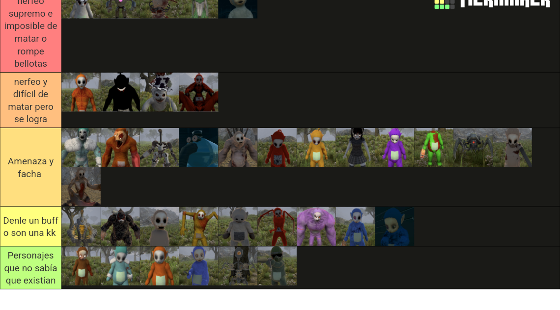 Slendytubbies Tier List (Community Rankings) - TierMaker