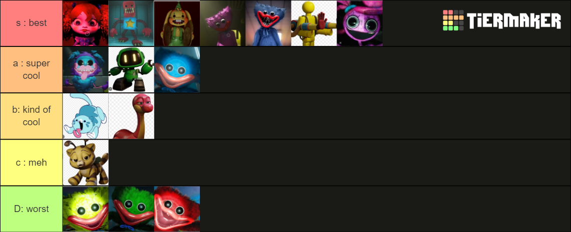 poppy playtime characters Tier List (Community Rankings) - TierMaker