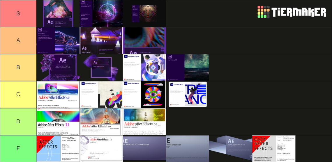 After Effects Splash Screen Tier List (Community Rankings) - TierMaker