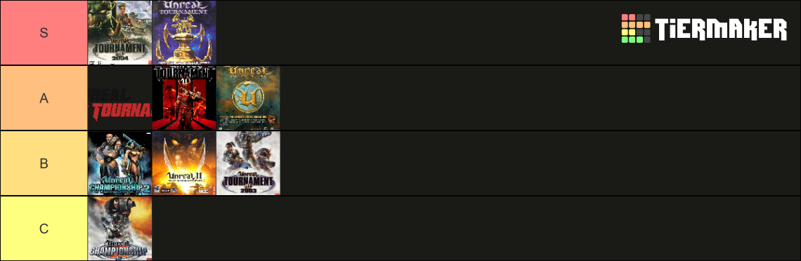 Unreal Games Tier List (Community Rankings) - TierMaker