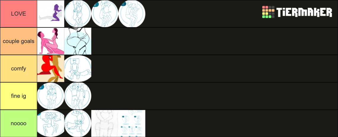 Cuddle Position Tier List (Community Rankings) - TierMaker