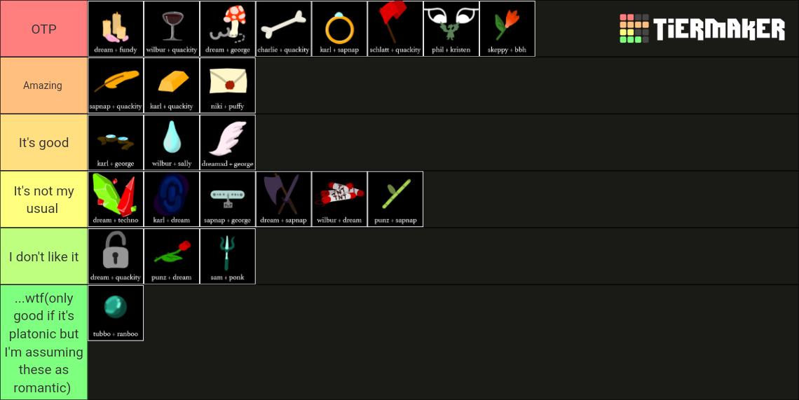 Dream SMP Ships Tier List (Community Rankings) - TierMaker