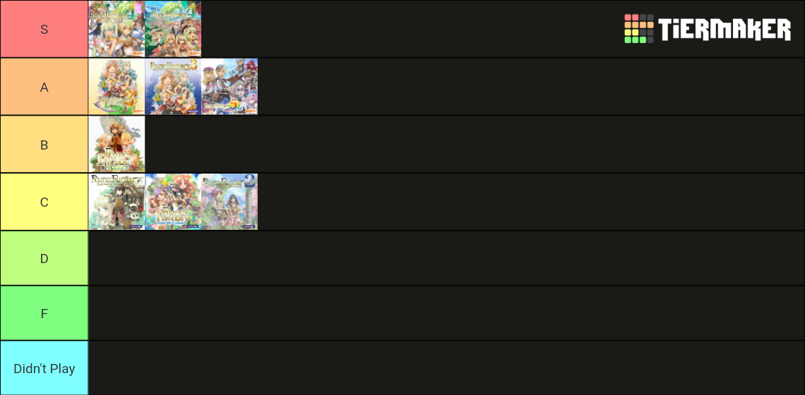 Rune Factory Games Tier List (Community Rankings) - TierMaker