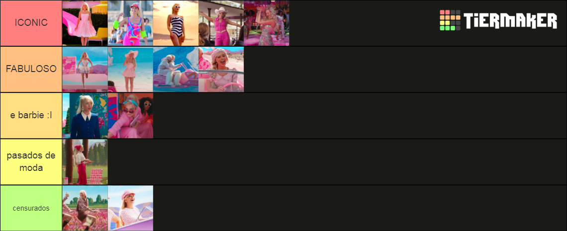 Barbie's Live Action Movie Outfits [UPDATED] Tier List (Community ...