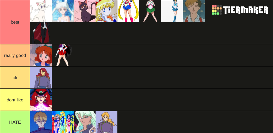 sailor moon Tier List (Community Rankings) - TierMaker