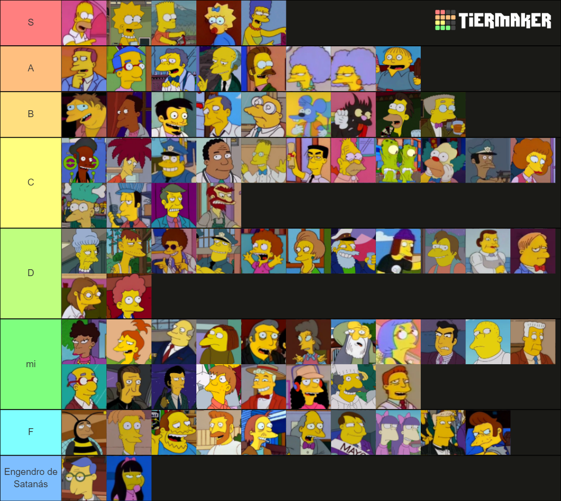 Simpsons Characters Tier List (Community Rankings) - TierMaker